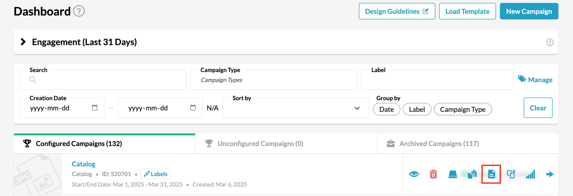 How do I template an engagement campaign?